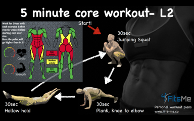 5 minute core workout - 3 downloadable PDF's from Fits-Me