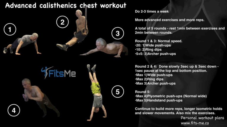 Calisthenics chest workout - beginner to advanced.