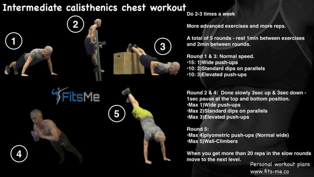 Calisthenics chest workout - beginner to advanced.